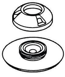 Perfix female snap fastener for fabric white