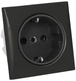 Ac socket 220V Schuko type black Batsystem