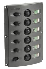 Electric panel with automatic fuses and double Led 6 switches Osculati