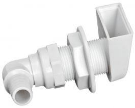 White plastic scupper 90° 1" x 19 mm Osculati