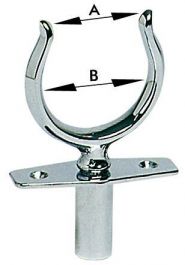 Chromed brass rowlock with blind socket 46 mm