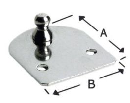 Flat fastening plate with 8-mm threaded pin Osculati