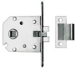 Recess-fit simple lock chromed brass 68x60x9 mm Osculati