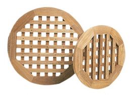 Teak round grating diameter 500 mm Arc