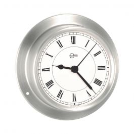 Barigo Sky clock satined Stainless steel/white