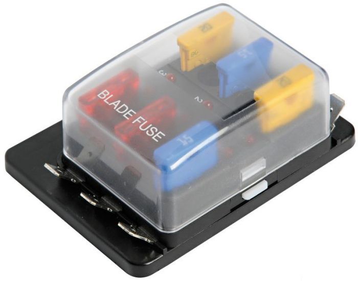 Fuse holder box with warning lights 6 housings Osculati