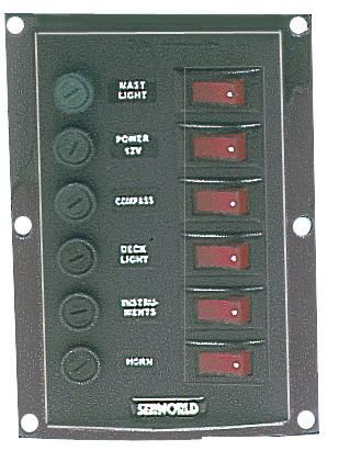 Vertical control panel with 6 switches Osculati