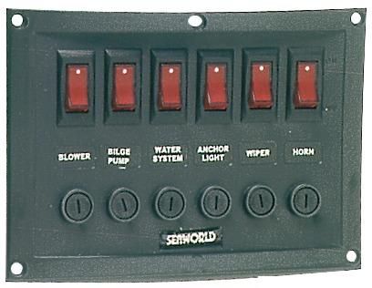 Horizontal control panel with 6 switches Osculati