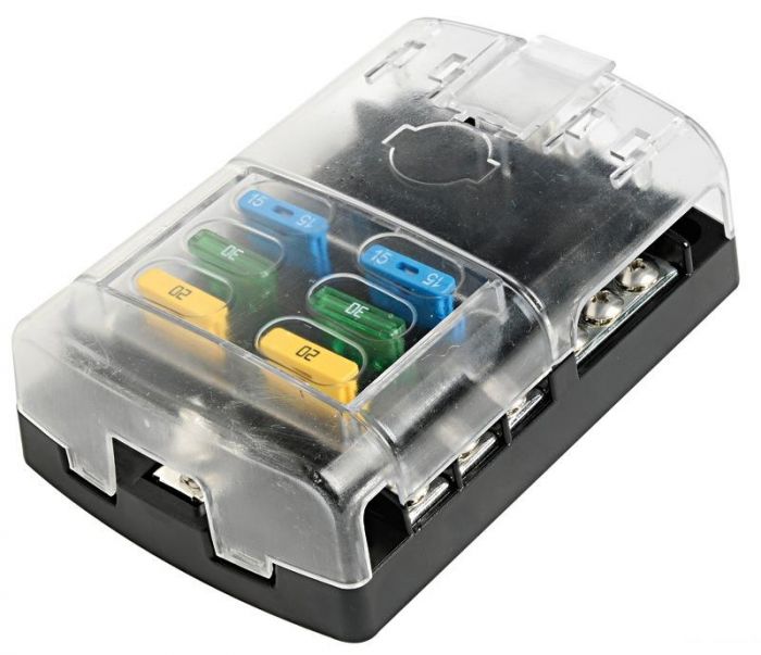 Polycarbonate fuse holder box 6 seats Osculati