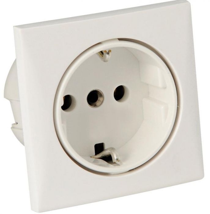 Ac socket 220V Schuko type white Batsystem