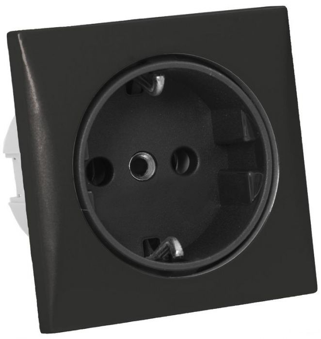 Ac socket 220V Schuko type black Batsystem