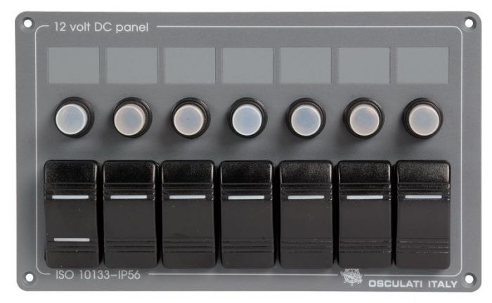 Horizontal electric panel with 7 switches Osculati