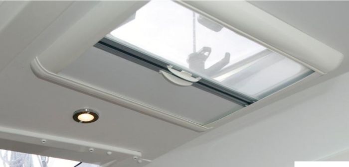 Oceanair roller blind and flyscreen for Lewmar 70 OceanAir