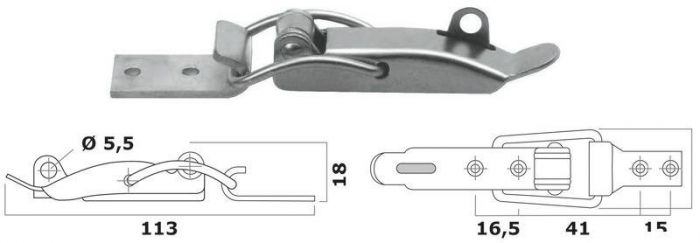 Stainless steel toggle fastener 250 kg Osculati