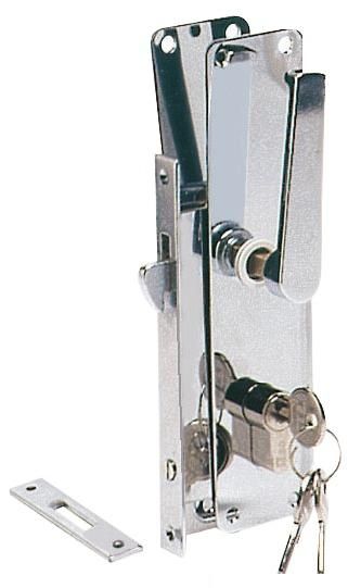 Chromed brass sliding door lock Yale Osculati