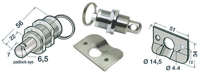 Stainless steel locker latch Osculati