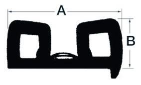 Pvc rubbing strake black 44x18 mm Tessilmare