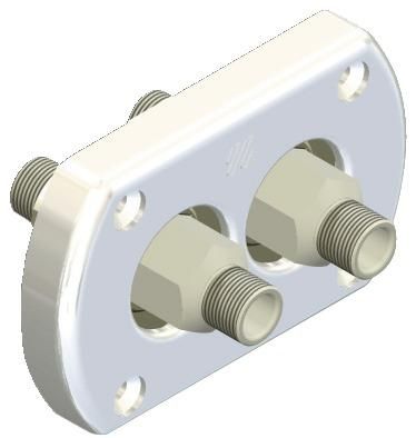 Bulkhead throughout bush twin connection white Ultraflex