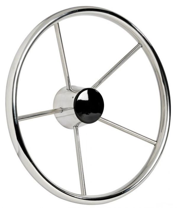 Stainless steel 5-spoke steering wheel 320 mm Osculati