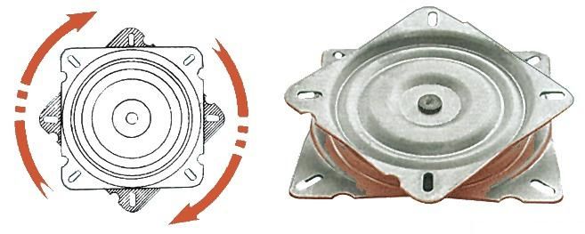 Painted steel rotating base guided with seat Osculati