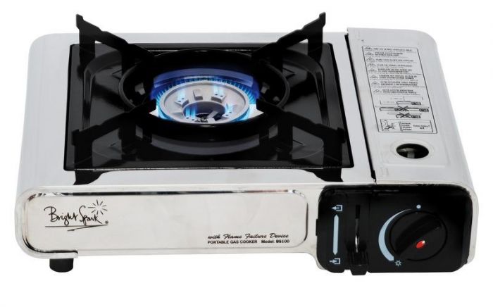 Stainless steel portable gas cooker with built-in cartridge Osculati