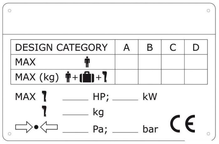 Ce boat identification plate for outboard engines Osculati